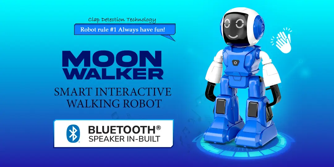 Moonwalker Walking and Talking Robot - In-Built Bluetooth Speaker, Clap Detection, Rechargeable ...